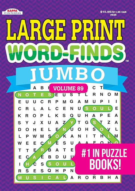 Jumbo Large Print Word Finds Puzzle Book Word Search Kappa Books