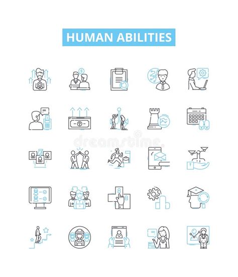 Human Abilities Vector Line Icons Set Ability Skill Cognition