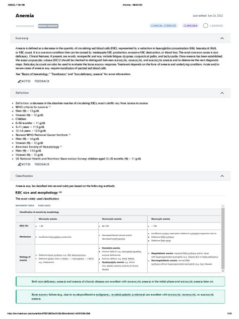 Anemia Amboss Pdf Anemia Medicine