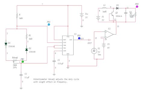 Pwm Using 555 Multisim Live