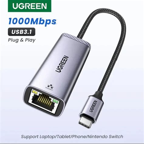 Ugreen Usb C To Ethernet Adapter 1gbps Gigabit Ethernet To Wired Network Rj45 £12 99 Picclick Uk