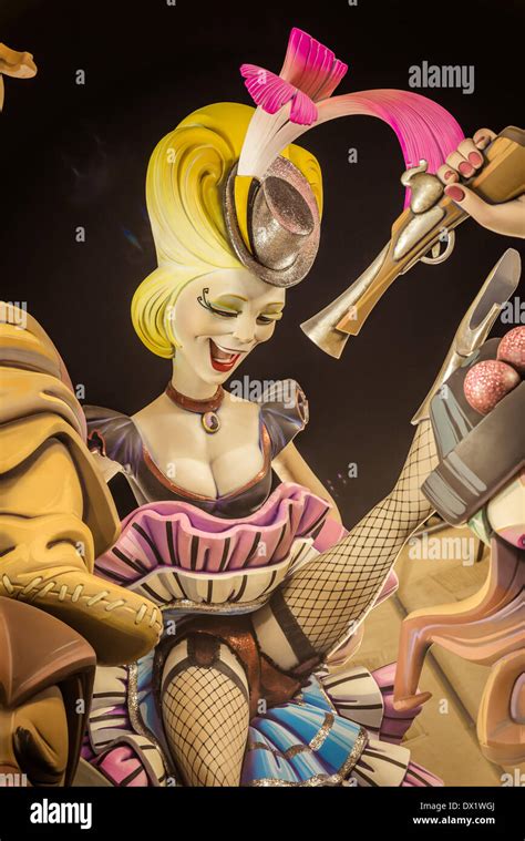 Valencia Spain 17 March 2014 A Ninot Wooden Puppet Of The Falla At