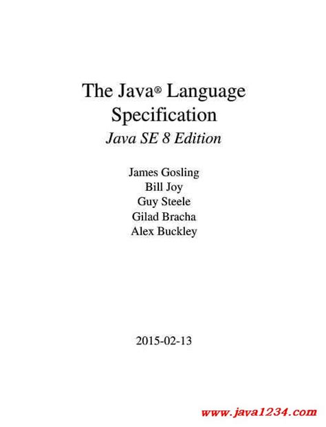 The Java Language Specification Java Se 8 Edition Pdf 下载java知识分享网 免费java资源下载