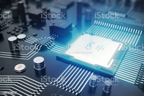 3d 렌더링 회로 보드입니다 기술 배경입니다 중앙 컴퓨터 프로세서 Cpu 개념입니다 마더보드 디지털 칩 했다입니다 기술 과학 Eda 배경입니다 통합 통신 프로세서 Cpu