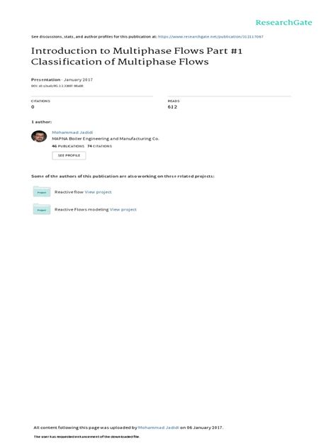 Introduction To Multiphase Flows Part 1 Classification Of Multiphase Flows Pdf Fluid
