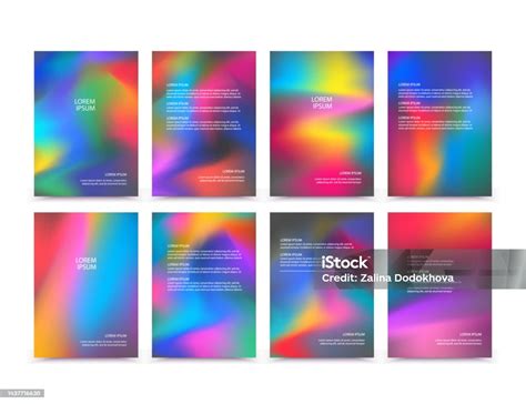 브로셔 전단지 전단지 표지 A4 크기의 카탈로그에 대 한 현대 템플릿입니다 추상 유체 모양 벡터 트렌디 한 액체 색상 배경 세트 컬러 유체 그래픽 구성 벡터 일러스트 레이