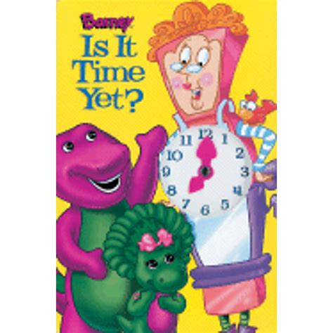 Pre Owned Barney Is It Time Yet With Toy Clock On Front Of Book