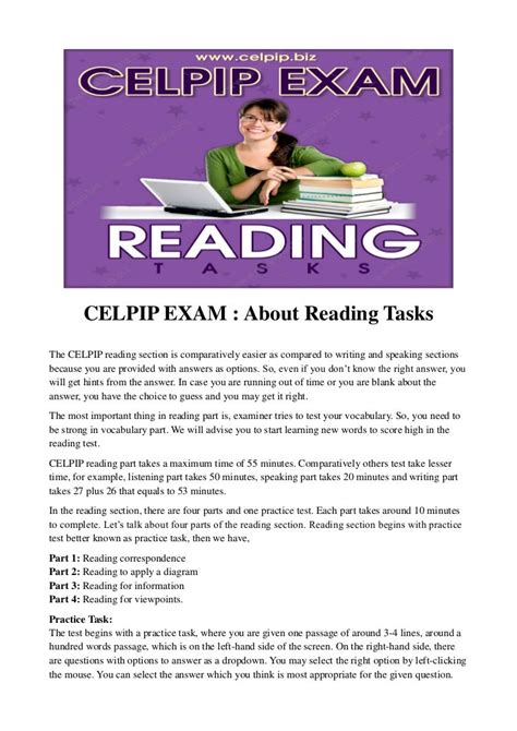Celpip Exam About Reading Tasks