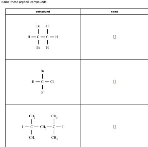 Solved Name These Organic Compounds