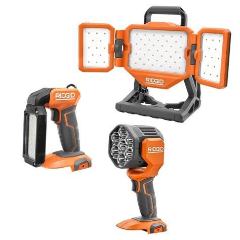 Ridgid 18v Cordless 3 Tool Combo Kit W Led Stick Light Led Spotlight Ridgid 18v Cordless 3 Tool Combo Kit W Led Stick Light Led Spotlight