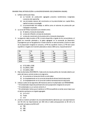 EXAMEN FINAL INTRO A LA MACRO Pdf