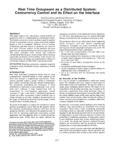 Pdf Real Time Groupware As A Distributed System Concurrency Corps