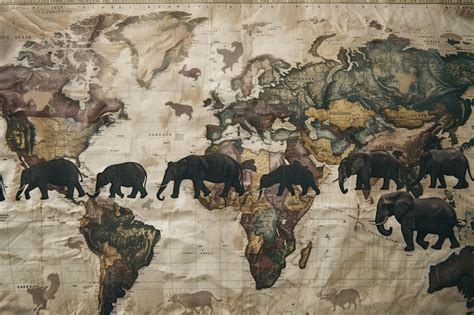 Mapping Migration Routes For Large Mammals Ar Generative Ai Premium Ai Generated Image
