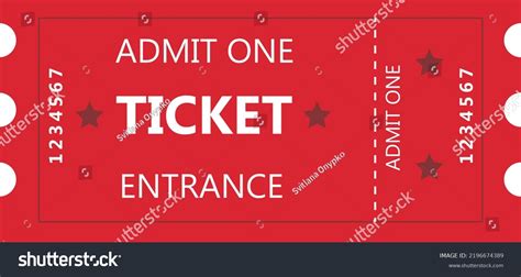 Ticket Template On Red Background Stock Vector Royalty Free 2196674389 Shutterstock