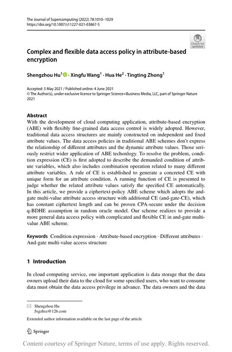 Complex And Flexible Data Access Policy In Attribute Based Encryption
