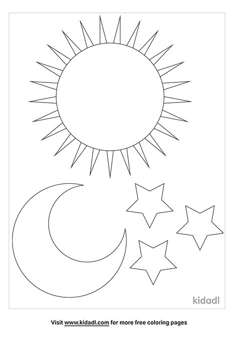 Sun Moon And Stars Coloring Page Free Space Coloring Page Coloring Home