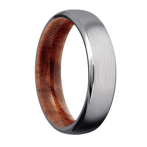 Tantalum Wedding Band 6mm Wide With Satin Finish And Wood Sleeve