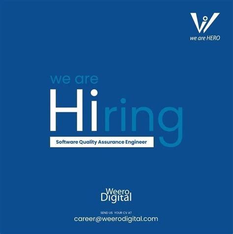 Sqa Learning Academy On Linkedin Weero Digital Is Hiring Sqa Engineer