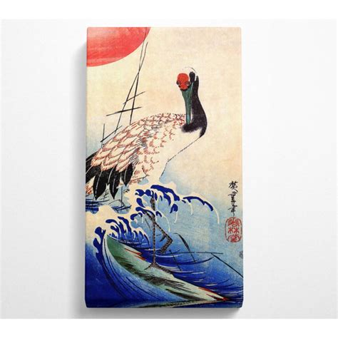 Ophelia And Co Braschi Hiroshige Crane And Rising Sun Wrapped Canvas Art Prints Uk