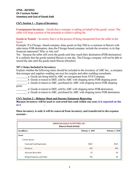 Ch Lecture Packet Ch Notes ACC UTSA Studocu