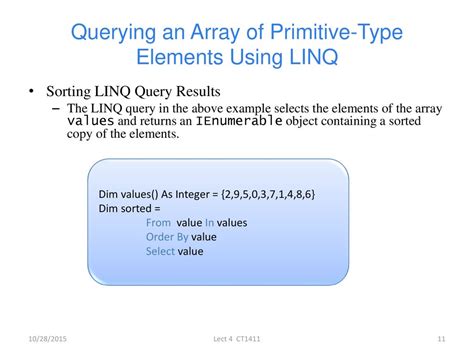 introduction to linq chapter 11 10 28 2015 lect 4 ct ppt download