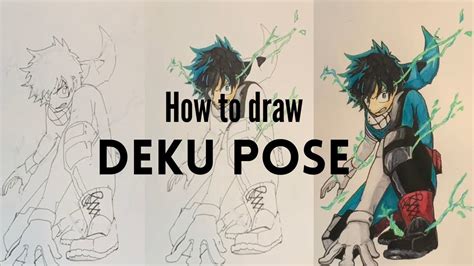 How To Draw Deku Pose MyHeroAcademia YouTube