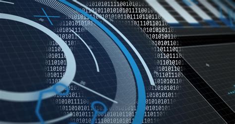 Digital Binary Code Texture With Abstract Grid Interface Design