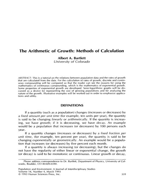 the arithmetic of growth methods of calculation