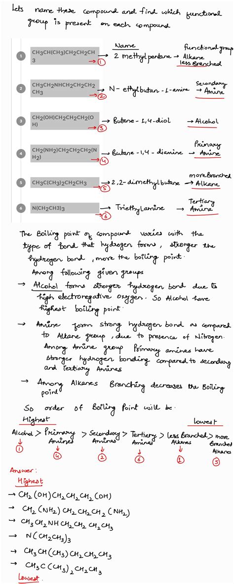 [solved] predict the relative boiling points for the following