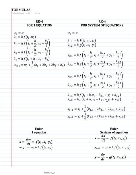 Numerical Solutions Of Odes Docsity