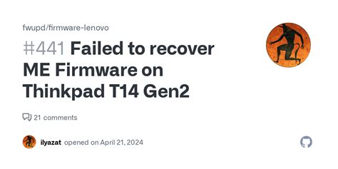 Failed To Recover Me Firmware On Thinkpad T14 Gen2 · Issue 441 · Fwupd Firmware Lenovo · Github