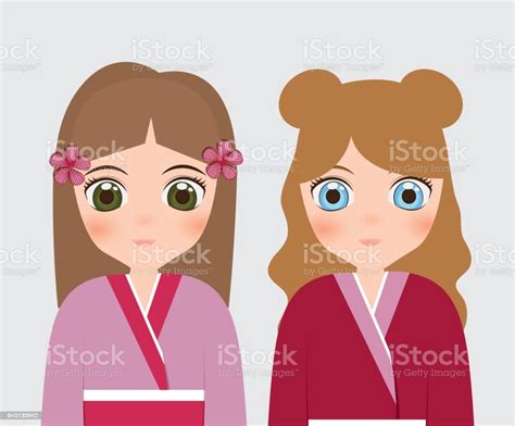 Ilustración De Concepto De Chicas Japonesas Y Más Vectores Libres De