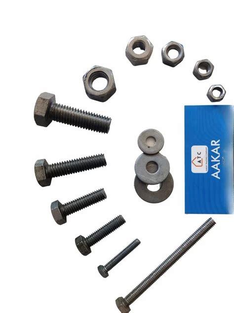Full Threaded Black Oxide Ms Hex Nut Bolt Washer For Construction