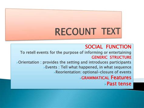Ppt Recount Text Powerpoint Presentation Free Download Id 2431242