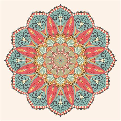 Premium Vector Mandala Art Vintage Color