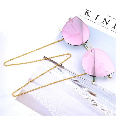 Модные женские очки золотого цвета цепочка для солнцезащитных очков держатель шнурок веревка