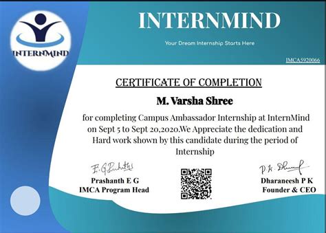 Varsha Shree M On Linkedin Completed💥 My Internship With