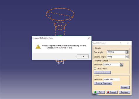 Self Intersecting Error In Shaft Command Catia Users Grabcad Groups