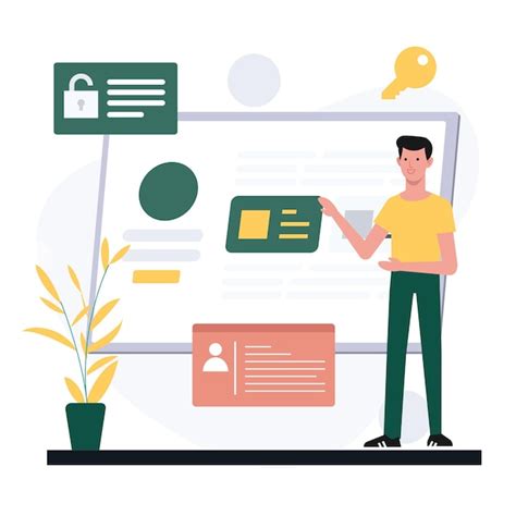 Premium Vector Security Login Panel Flat Illustration