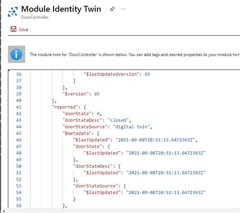 azureiot working with digital twin settings on an azure iot edge module el bruno