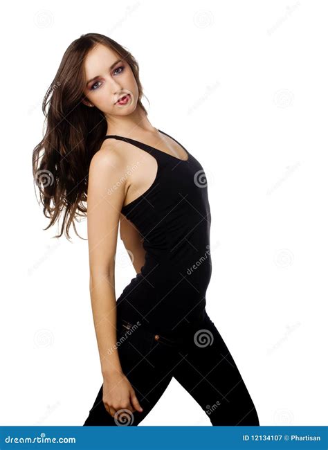 Fashion Model Woman With Long Hair Stock Image Image Of Isolated