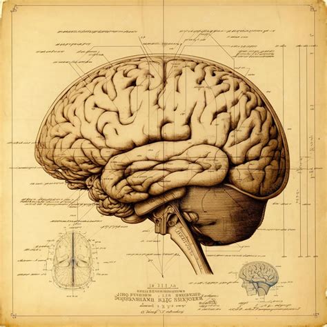 Premium Photo Human Brain Illustration Design Concept Vintage Medical