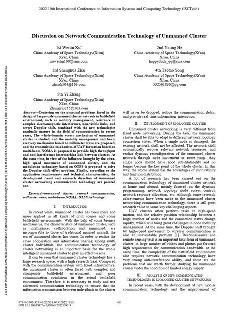 Unmanned Cluster Network Tech Pdf