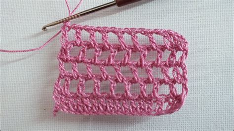 вяжем крючком узор сетка Youtube