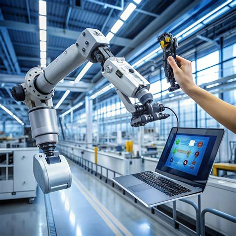 Intelligent Factory Automation Hand Robot Premium Ai Generated Image