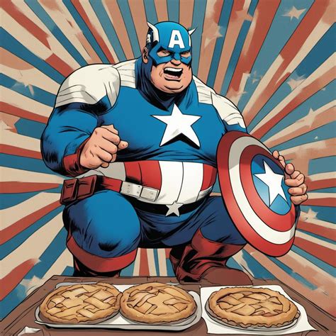 Fat Captain America Eat Lots Of Pies By Emmemmeit On Deviantart