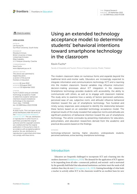 Pdf Using An Extended Technology Acceptance Model To Determine