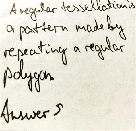 solved what is a regular tessellation a pattern created using one