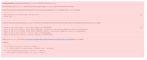 Unhashabletypeerror Cannot Hash Object Of Type Jsonscanner Using