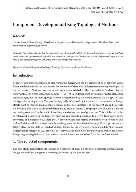 Pdf Component Development Using Topological Methods